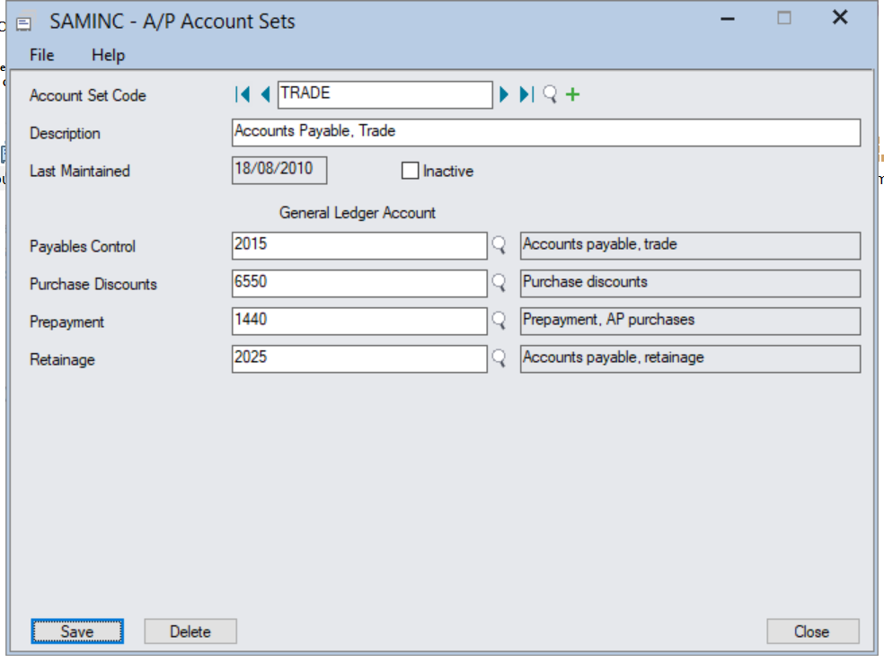 Account Sets Sage 300 Account Sets Sage 300
